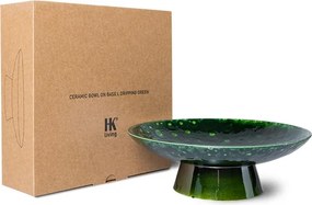 Zelená keramická mísa na noze The Emeralds - Ø 30*10cm