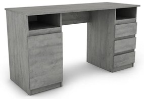 Psací stůl se 3 zásuvkami Carlos, šedý beton