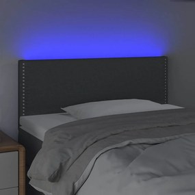 Čelo postele s LED tmavě šedé 80 x 5 x 78/88 cm textil 3121447
