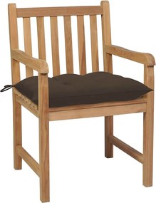 Zahradní židle 4 ks taupe podušky masivní teak 3073027