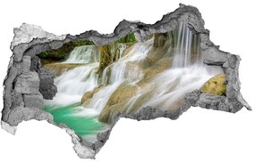 Wallmuralia Díra 3D ve zdi nálepka Vodopády 95x73 cm