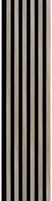 WallART Dekorativní nástěnné lamely s filcem, Dub Sonoma / černý 270x40x0,8 cm - 7 lamel