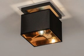 Stropní designové černé svítidlo do ložnice Anders Black and Gold I