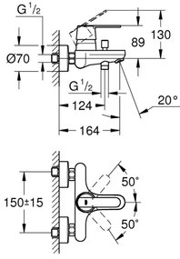 GROHE 32887000 - Vanová baterie GET DN 15 lesklý chrom