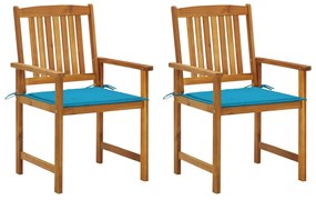 Zahradní židle s poduškami 2 ks masivní akáciové dřevo,  3061175