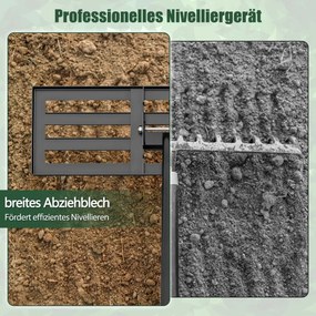Costway Kovové hrábě na vyrovnávání trávníku s ergonomickou rukojetí pro hrábě