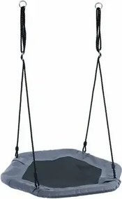 ECOTOYS Šestihranná houpačka Čapí hnízdo Šedá (průměr 92 cm)
