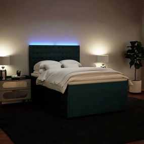 Box spring postel s matrací tmavě zelená 160x200 cm samet 3294697