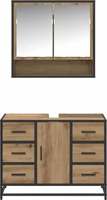 Sada koupelnového nábytku 2 ks Artisanový dub 80 x 33 x 60 cm 3402427