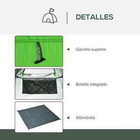 Outsunny Instantní Pop-Up Sprchový Stan pro Soukromí – Přenosný Stan s 1 Kapsou na Háčku a UV 20+ pro Koupelnu, Šatnu a Toaletu 126x124x189 cm Zelený