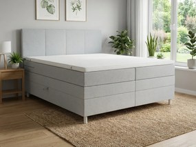 Čalouněná postel boxspring CARINA 140x200 cm světle šedá Matrace: Matrace Bonell pružinová
