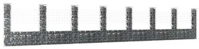 Gabionový koš ve tvaru U s 8 sloupky železo 860 x 20 x 150 cm 151288