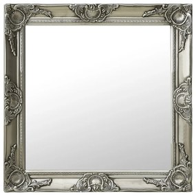 Nástěnné zrcadlo barokní styl 60 x 60 cm stříbrné 320334