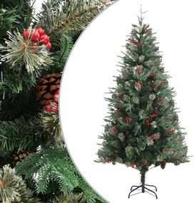 vidaXL Vánoční stromek se šiškami zelený 225 cm PVC a PE [340528]