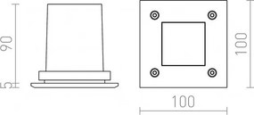 RED R10556 ORBU SQ nerezová ocel 230V GU10 35W IP65 - RED - DESIGN RENDL