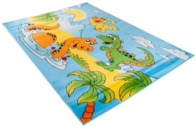 Kusový koberec dětský J0250 - Dinosauři - modrý - 300x400 cm (1 kus za výhodnou cenu)
