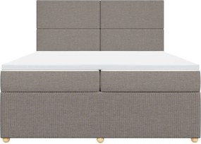 Box spring postel s matrací taupe 200x200 cm textil 3294460
