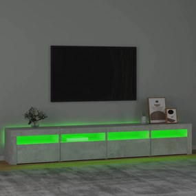 TV skříňka s LED osvětlením betonově šedá 240x35x40 cm 3152765