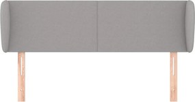 Čelo postele typu ušák světle šedé 147x23x78/88 cm textil 3116862