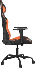 Herní židle černá a oranžová umělá kůže 3143647