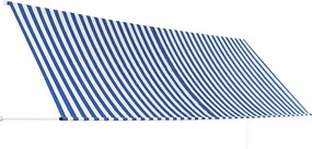Zatahovací markýza modro-bílá 400 x 150 cm 143751