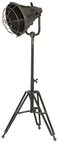Šedá stolní lampa na trojnožce s bronzovou patinou Damyan - 35*30*77 cm/40W