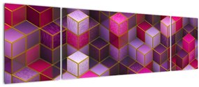Obraz fialových kostek (170x50 cm)