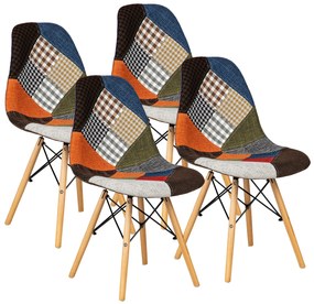 Sada 4 patchworkových židlí