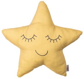 Žlutý dětský polštářek s příměsí bavlny Apolena Pillow Toy Star, 35 x 35 cm