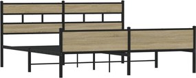 Kovový rám postele bez matrace dub sonoma 193 x 203 cm 3308506