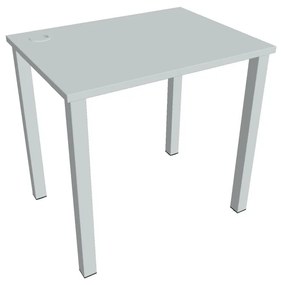 Stůl pracovní rovný 80 cm hl. 60 cm - Hobis Uni UE 800 Dekor stolové desky: šedá, Barva nohou: Stříbrná