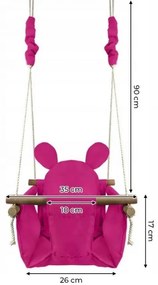 Dětská houpačka ve tvaru růžového medvídka