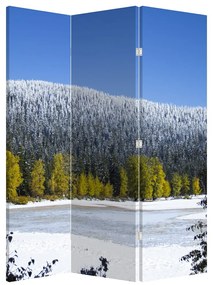Paraván - Zasněžené hory v zimě (126x170 cm)