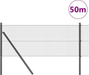 Zemní upevnění svařované drátěné ploty 50 x 0,4 m Šedá Síťovina 3351862