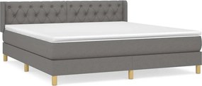 Box spring postel s matrací tmavě šedá 160x200 cm textil 3130522