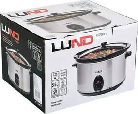 Lund Pomalý hrnec 5,6l / Pomalý hrnec / 320 W / keramická mísa / nerez