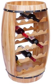 Dřevěný stojan na víno, soudek na víno na 23 lahví přírodní Dandi