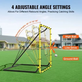 Baseballová a softballová odrazová síť 1,22 × 1,37 m PitchBack Nastavitelné úhly