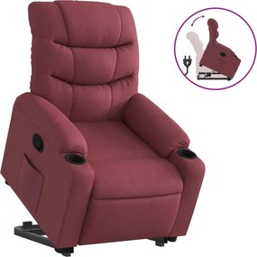 Zvedací polohovací křeslo vínové textil 3206648