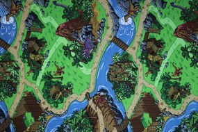 Vopi, Dětský kusový koberec Dino, 60x110, vícebarevná, dětský pokoj