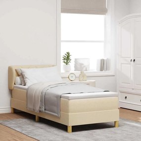Postel s boxspringem s čelo Krémová 80 x 200 cm textil 3340246