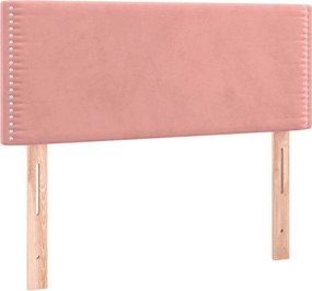 vidaXL Box spring postel s matrací a LED 120 x 190 cm samet [3270149] Barva: Růžová