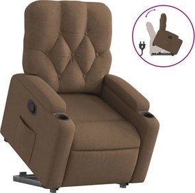 Zvedací polohovací křeslo hnědé textil 3204714