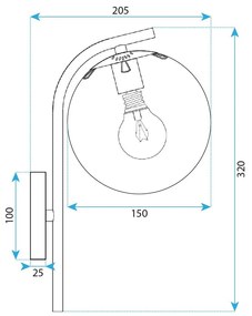 Toolight Nástěnné moderní osvětlení Modern G104-1W zlaté