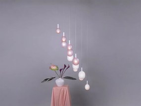 Brokis Ivy Single skleněné závěsné svítidlo Barva: Růžová, Velikost: Ø 85 mm, Barva kování: Bílá