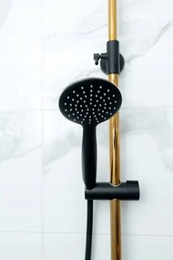 Laveo Rubio, sprchový set s pákovou baterií 150mm, černá matná-zlatá lesklá, LAV-PVR_7GOB