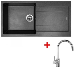 Sinks AMANDA 990 Metalblack+VITALIA AM99074VICL