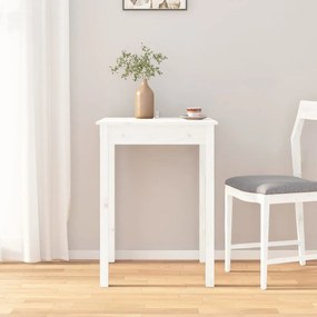 vidaXL Jídelní stůl 55 x 55 x 75 cm masivní borové dřevo [814255] Barva: Bílá