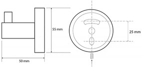 Sapho X-ROUND WHITE háček, bílá XR205W