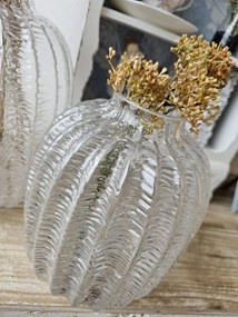 Skleněná váza s vroubkováním Sophia - Ø 17*22cm